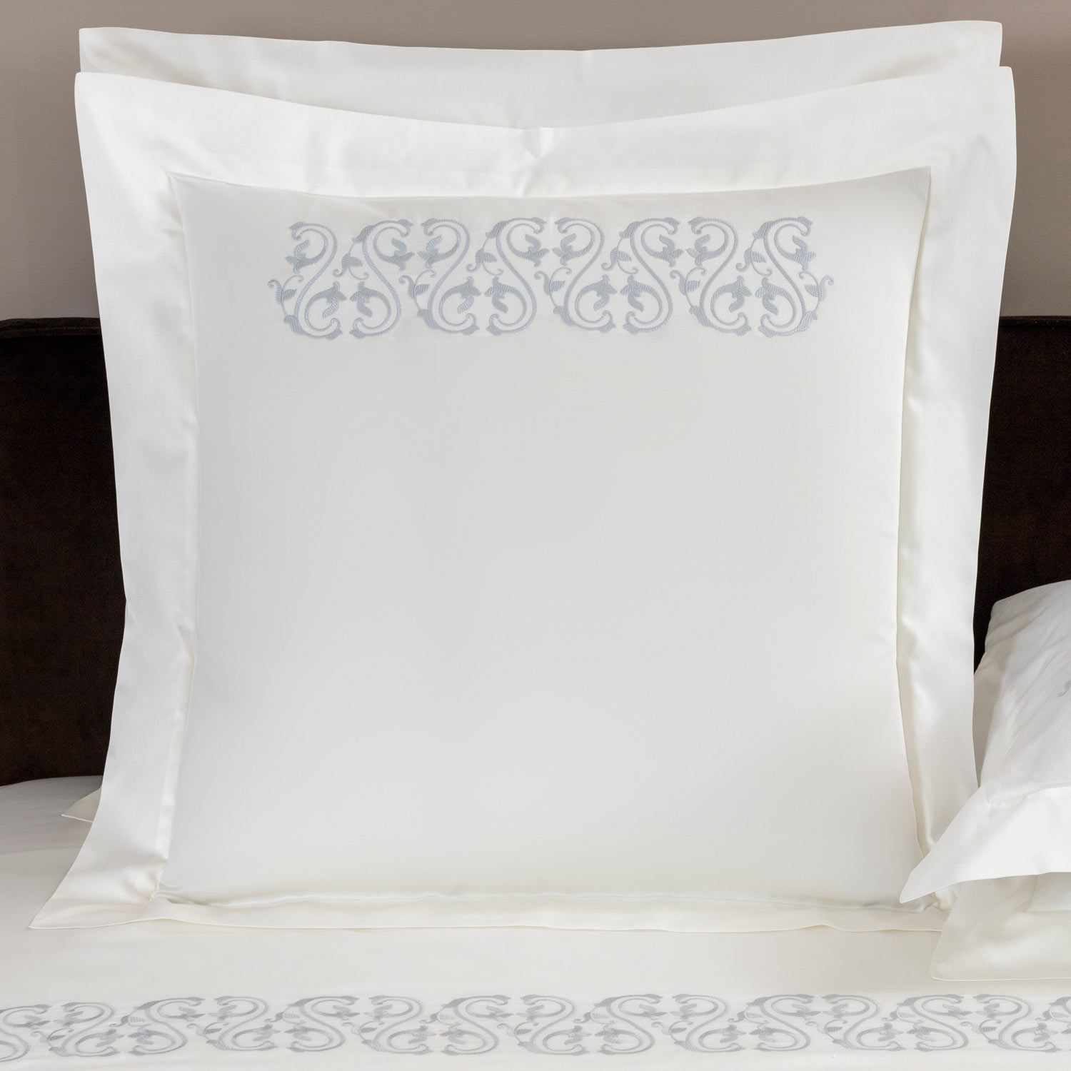 Ornate Medallion Embroidered Euro Sham | Frette